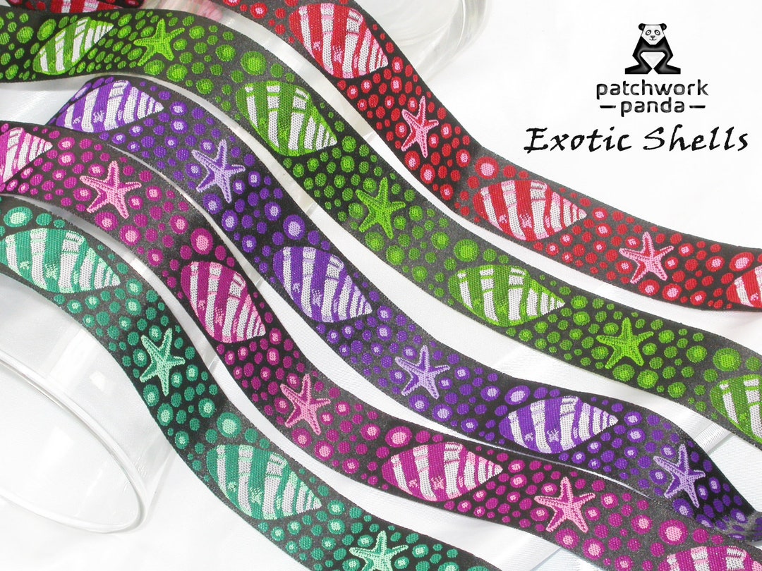 Jacquard Ribbon 1" (25mm) Exotic Sea Shells Colors 3 Yards & Up - Etsy