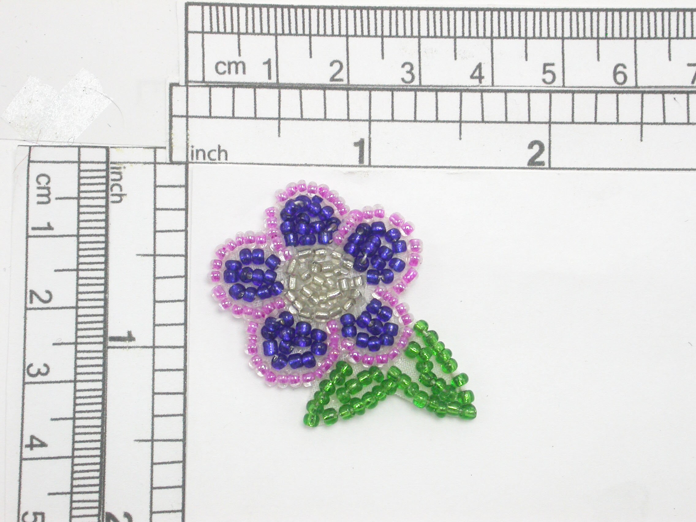 Seed Bead Flower Iron on Patch Applique 1 3/16 High X 1 | Etsy