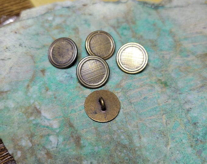 5 X Antique Bronze Color Metal Shank Buttons 15mm - Etsy