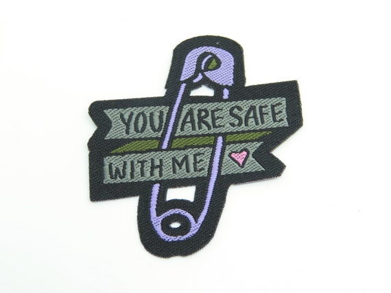 Safety Pin Iron on Woven Patch Applique you Are Safe - Etsy