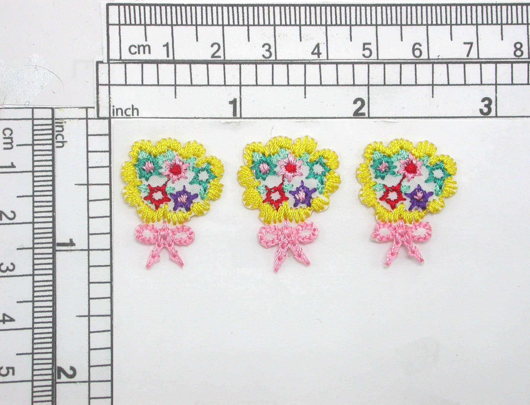 Floral Bouquet Embroidered Iron on Appliques (set of 3) - Etsy