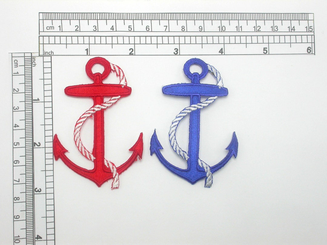 Anchor With Rope Patch 2 7/8" Tall Iron on Embroidered Applique - Etsy