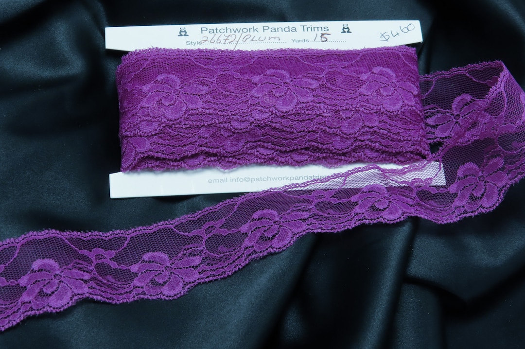 1 5/8" Lace Trim Purple Scalloped Edge Medium Soft Floral 15 Yards - Etsy