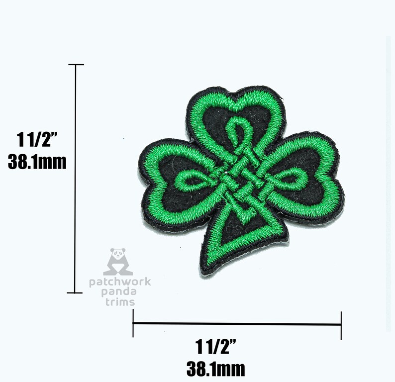 Shamrock Celtic Iron on Patch Applique Embroidered Bold St Patricks St ...