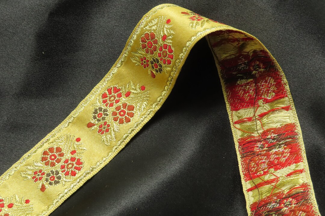 Jacquard Ribbon 1 1/4" 32mm Multi Floral Cluster Brocade per Yard - Etsy