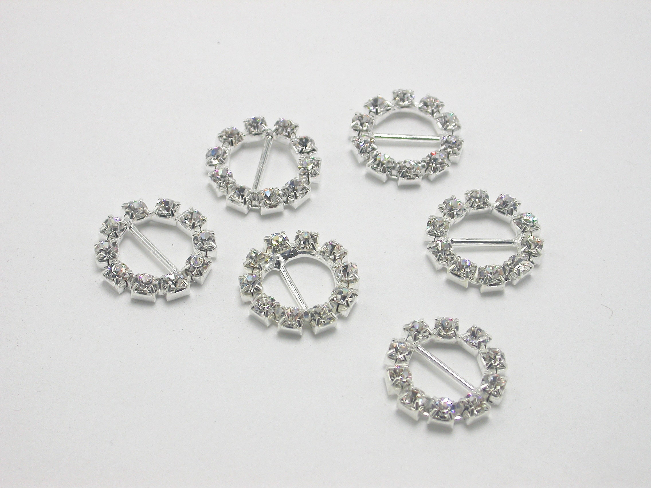 Mini Slide Buckles With Crystal Rhinestones Ribbon Sliders - Etsy