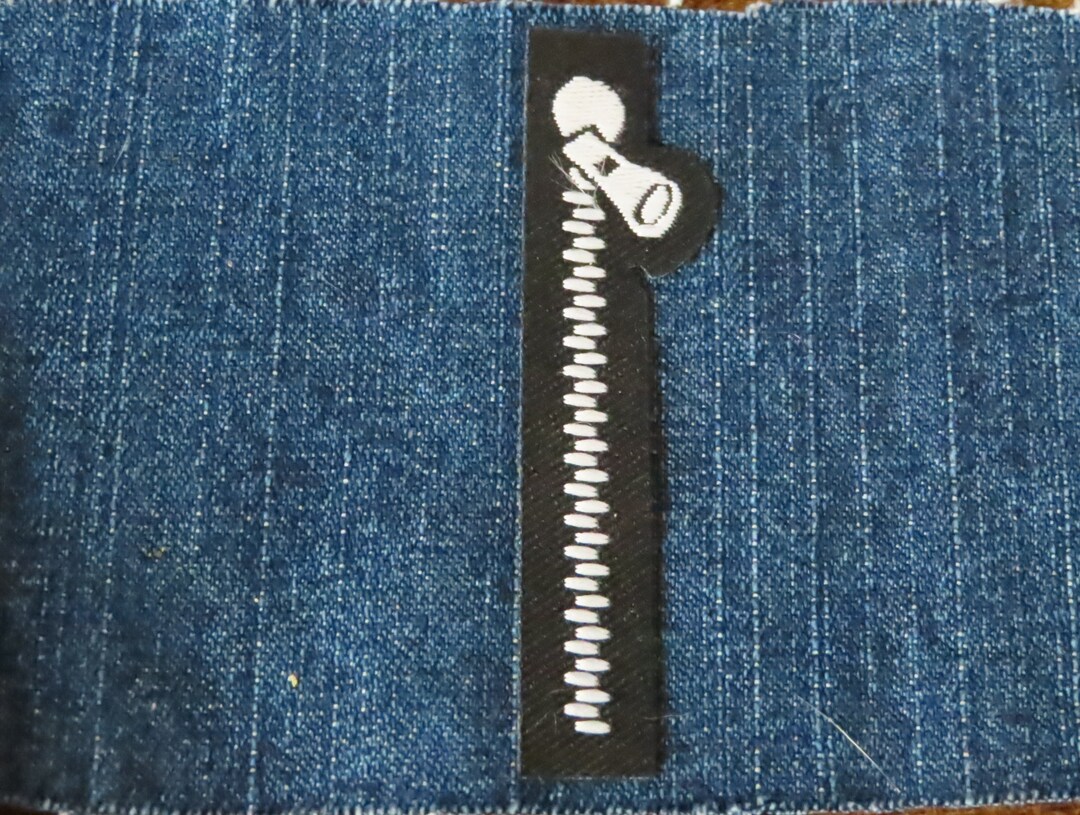 Zipper Patch Woven Iron on Fashion Applique Punk - Etsy