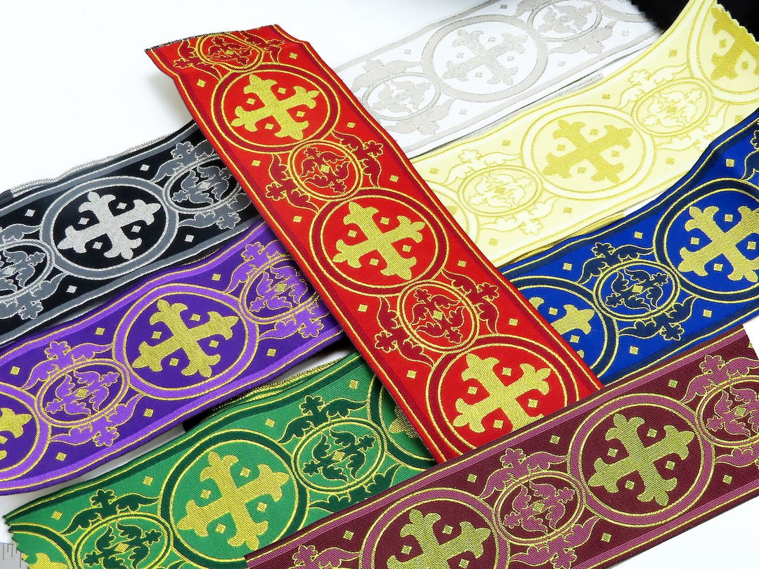 Jacquard Ribbon 2 1/2" (63.5mm) Excelsis *colors* Priced per Yard Woven ...