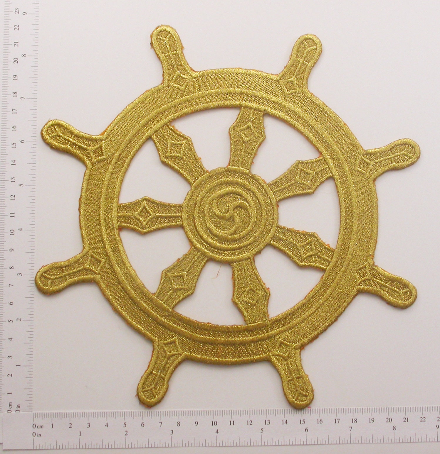 Dharma Wheel Iron on Patch Applique - Buddhist Symbol *sizes* *colors ...