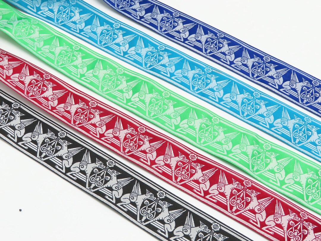 Jacquard Ribbon 1 3/8" 35mm Egyptian Dog Style Zoomorphic 3 Yards - Etsy