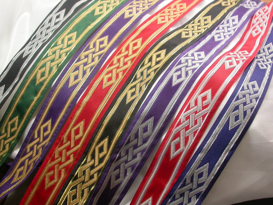 Jacquard Ribbon 1 1/4" (32mm) Angular Celtic Metallic *colors* Priced ...