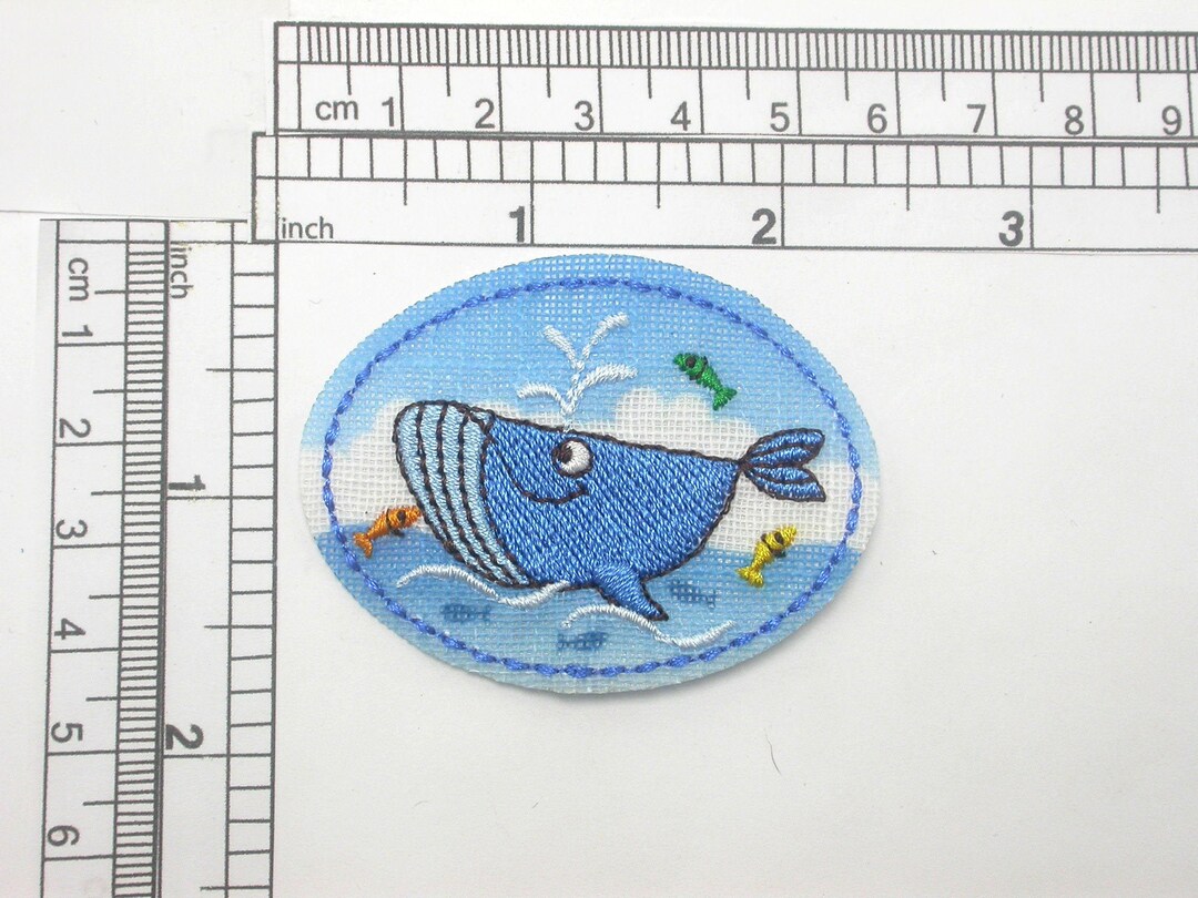 Blue Whale Patch Iron on Embroidered Applique 2 1/4" X 1 5/8" - Etsy