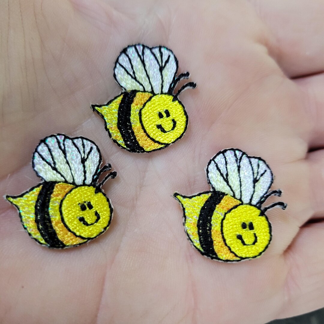 3 X Bee Sparkly Wings Iron on Embroidered Patch Applique 7/8" X 1" - Etsy
