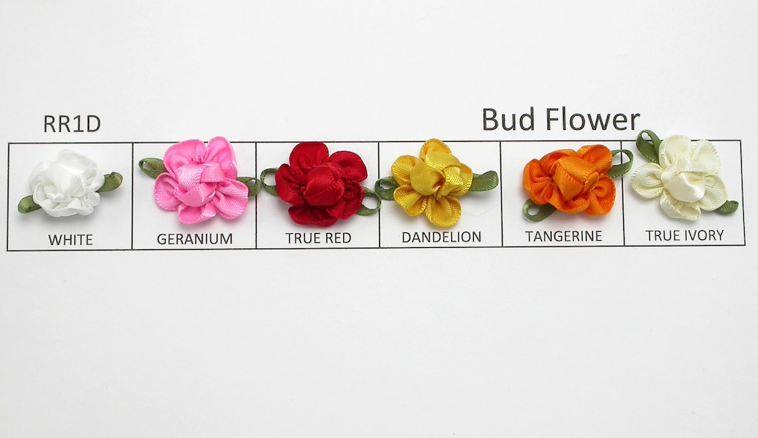 Ribbon Roses - Bud Flower 6 Color Choices. 10 Pieces per Pack . - Etsy