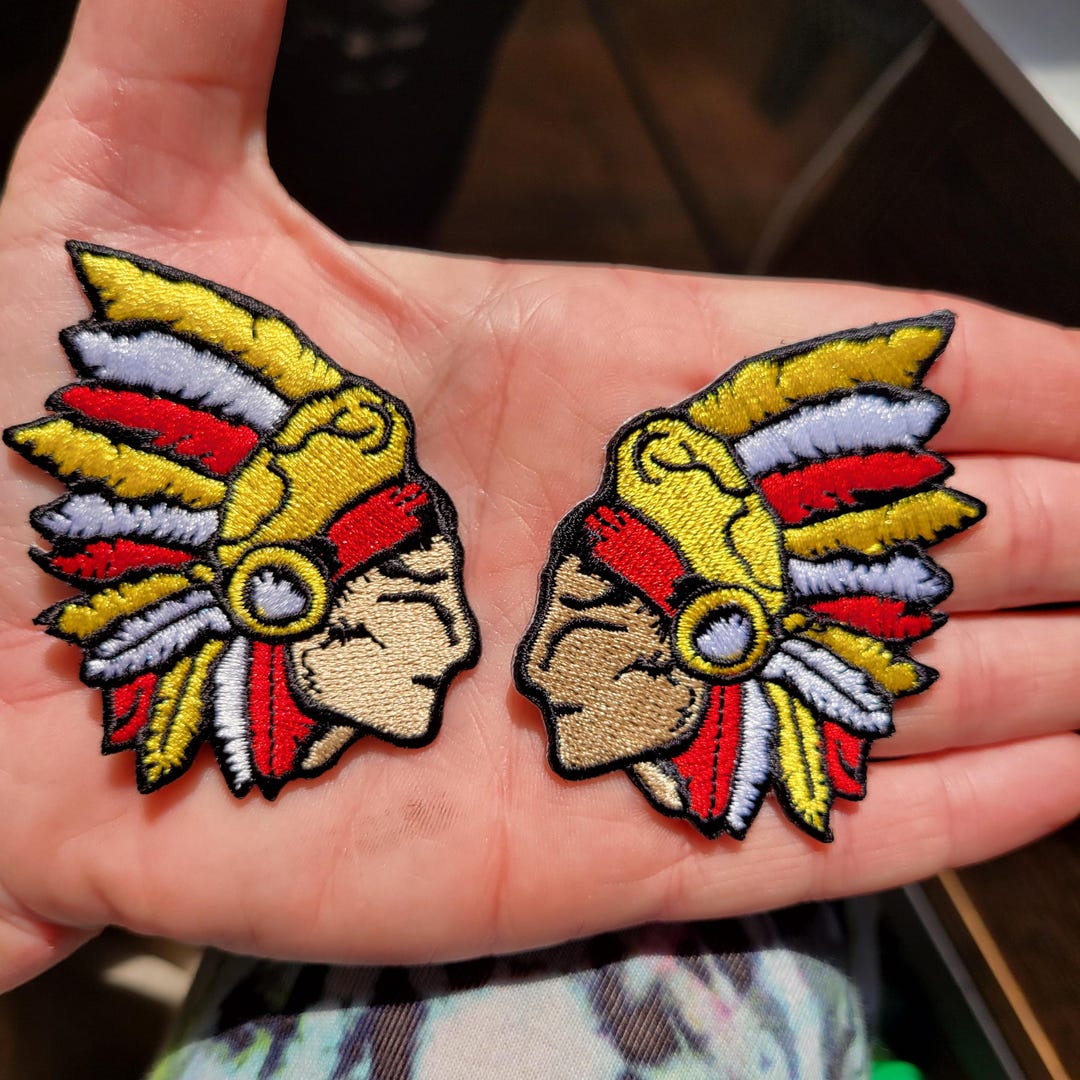 2 X Facing Chieftain Chief Iron on Patches Fully Embroidered - Etsy