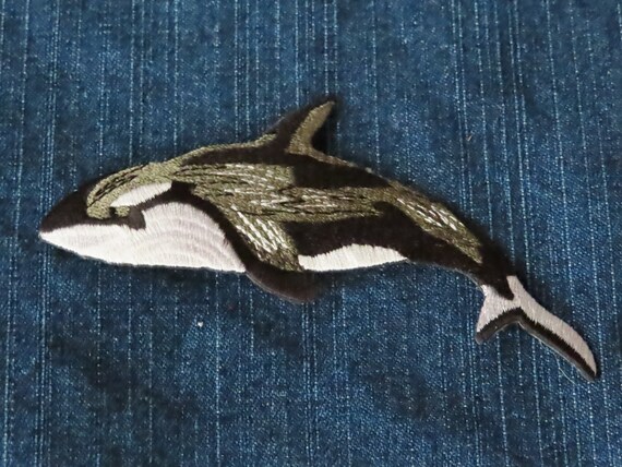 Orca Killer Whale Iron on Patch Applique Fully Embroidered - Etsy