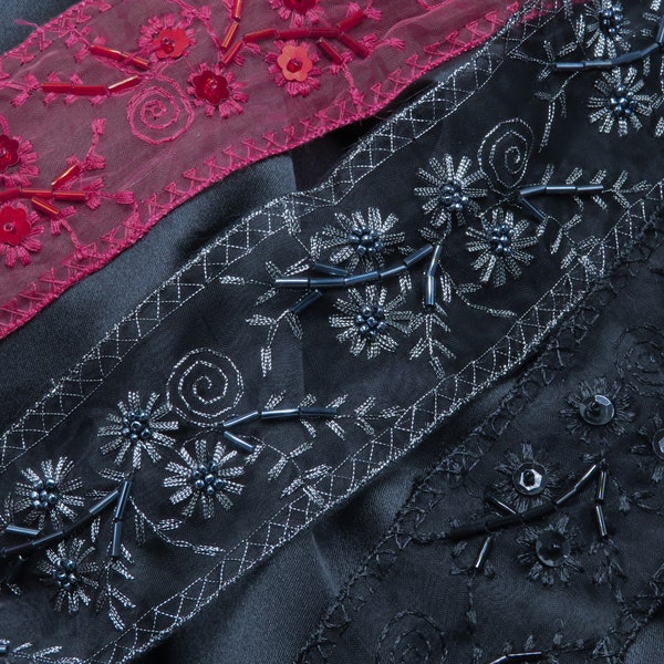 Embroidered Sheer Fabric - Etsy