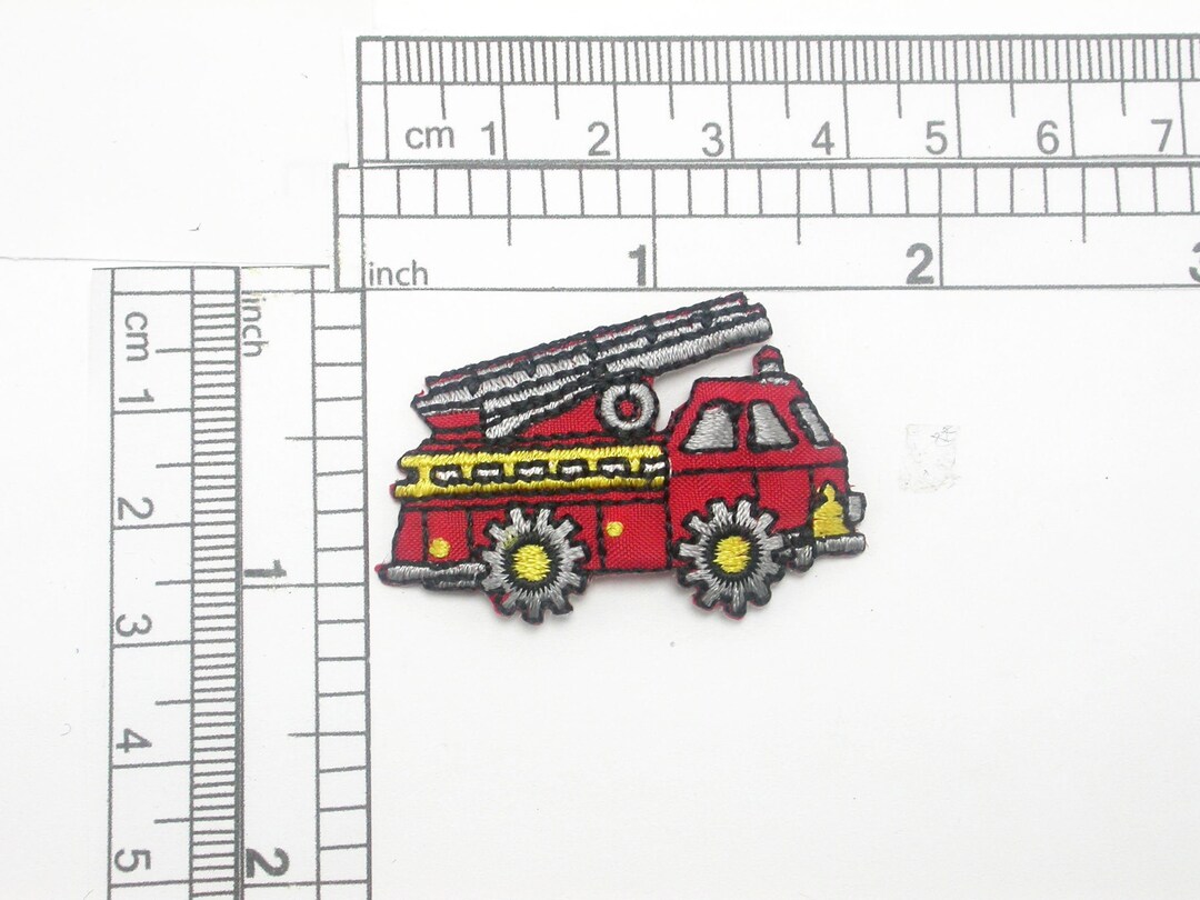 Fire Truck Patch Iron on Embroidered Applique 1 3/4" X 1 1/8" - Etsy