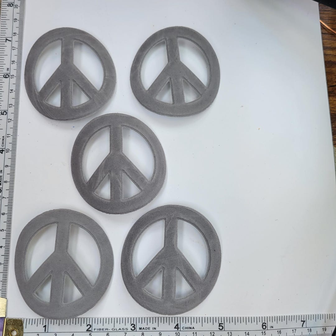 5 X Grey Peace Sign 2 1/2" Iron on Patch Velveteen Furry Style - Etsy