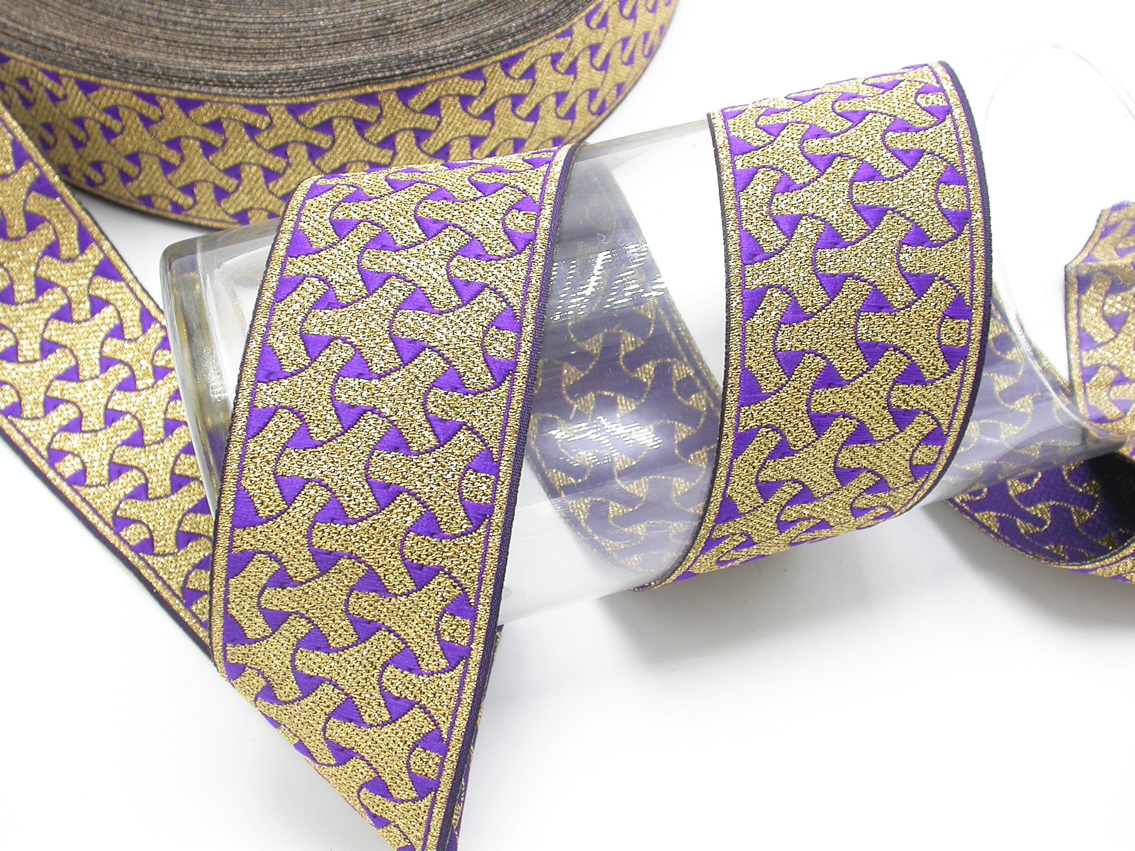 2" Wishbone Jacquard Border Woven Ribbon (50mm) 3 Yards & Up - Etsy