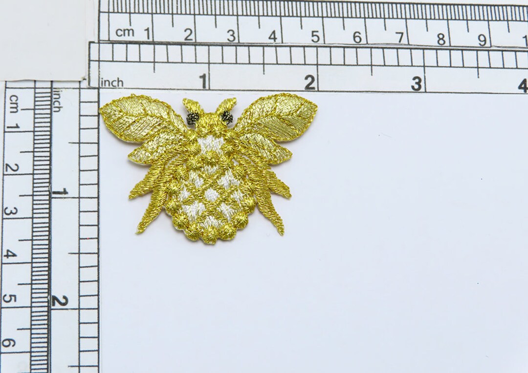 Metallic Gold Bug Insect Iron on Embroidered Applique Measures 2 ...
