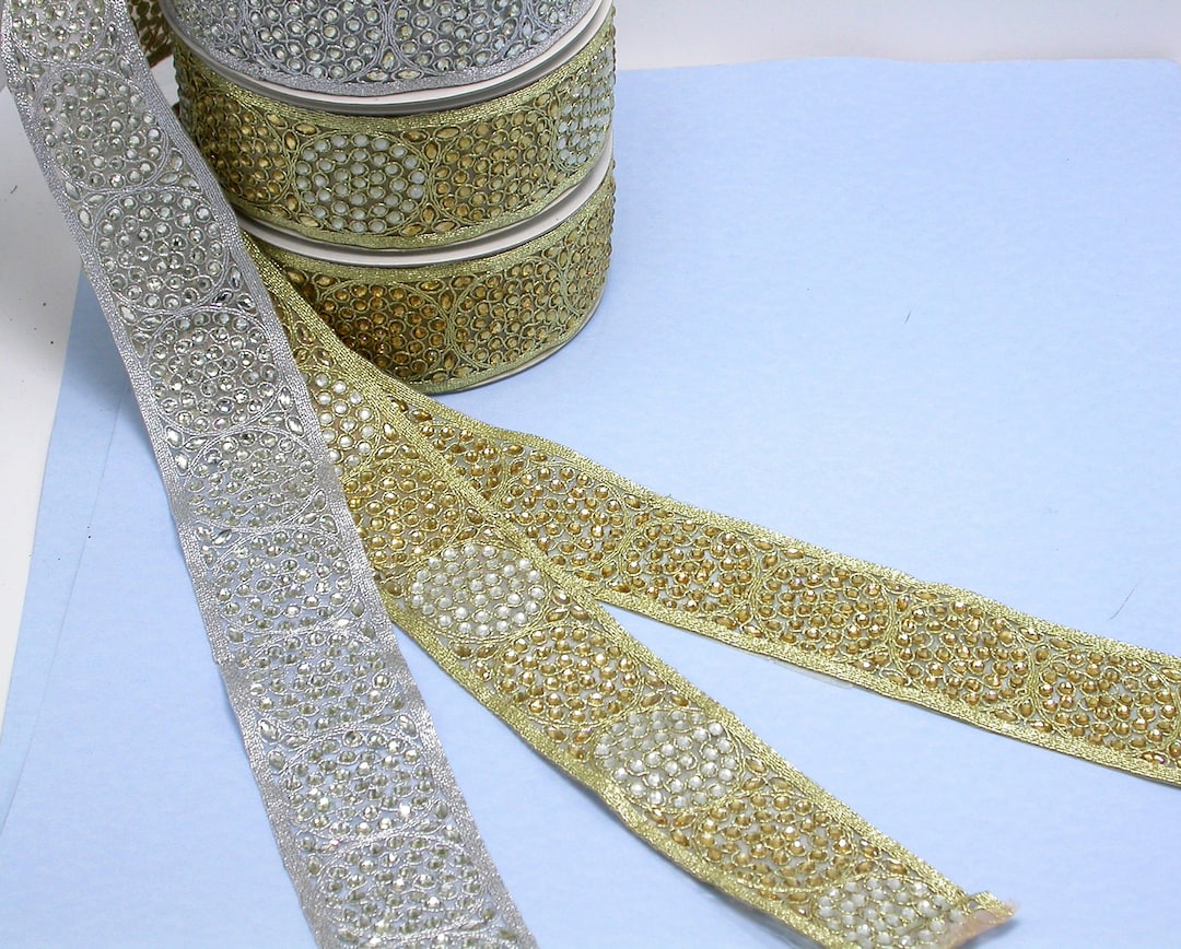 Sparkly Beaded Costume Border Trim Embroidered 2 3/8" (60mm) per Mtr - Etsy