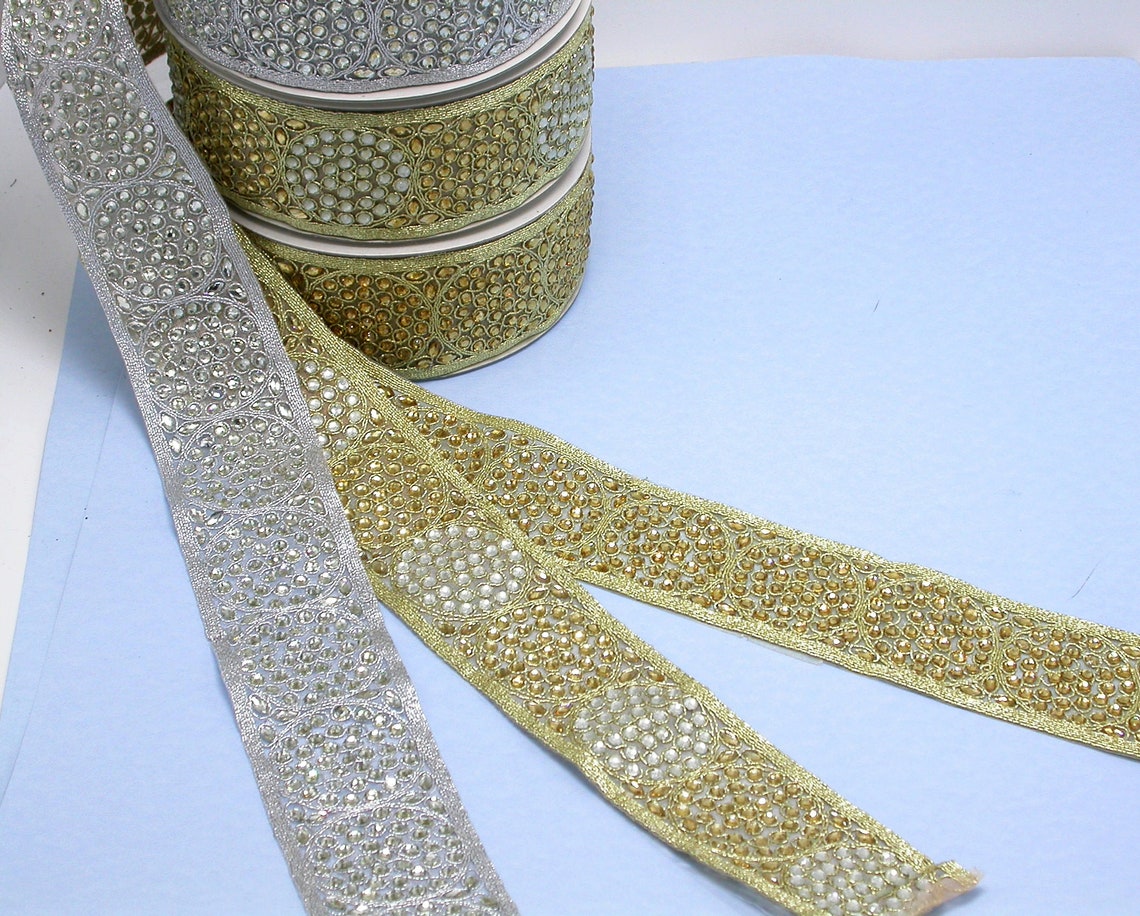 Sparkly Beaded Costume Border Trim Embroidered 2 3/8 | Etsy
