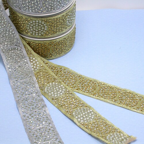 Sparkly Beaded Costume Border Trim Embroidered 2 3/8 - Etsy
