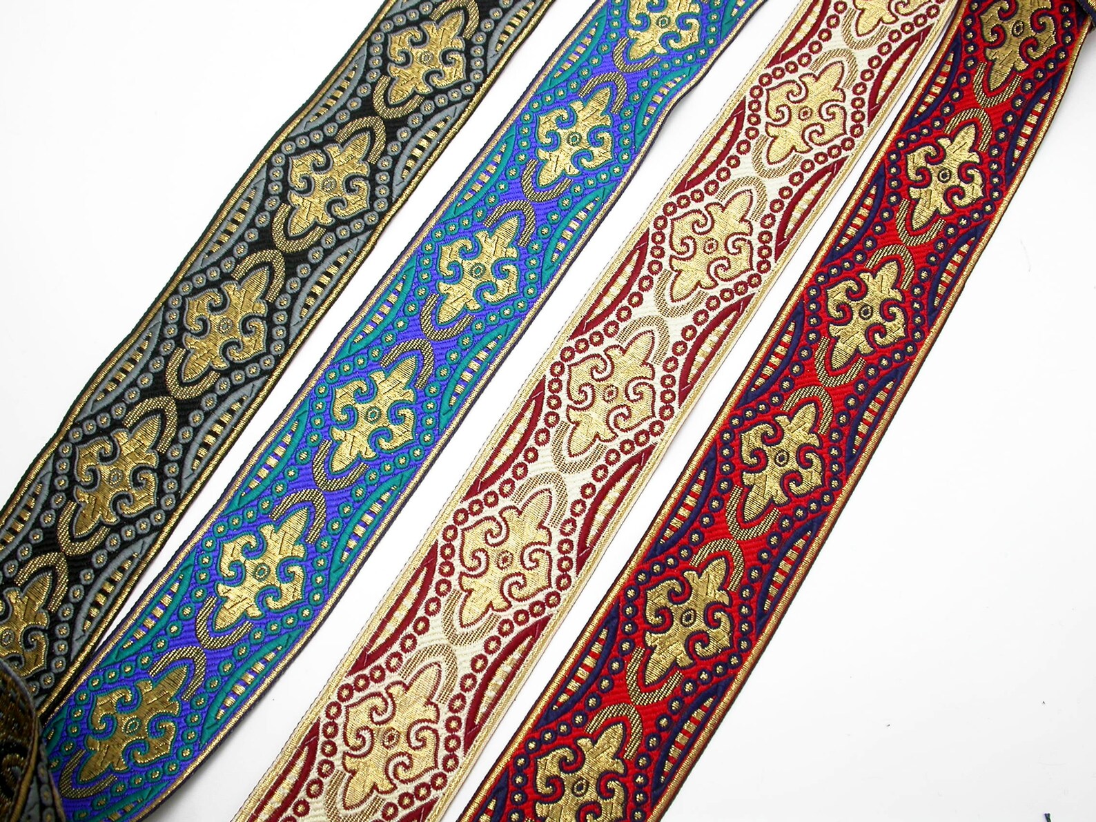 2 Jacquard Border majestic Woven Ribbon | Etsy