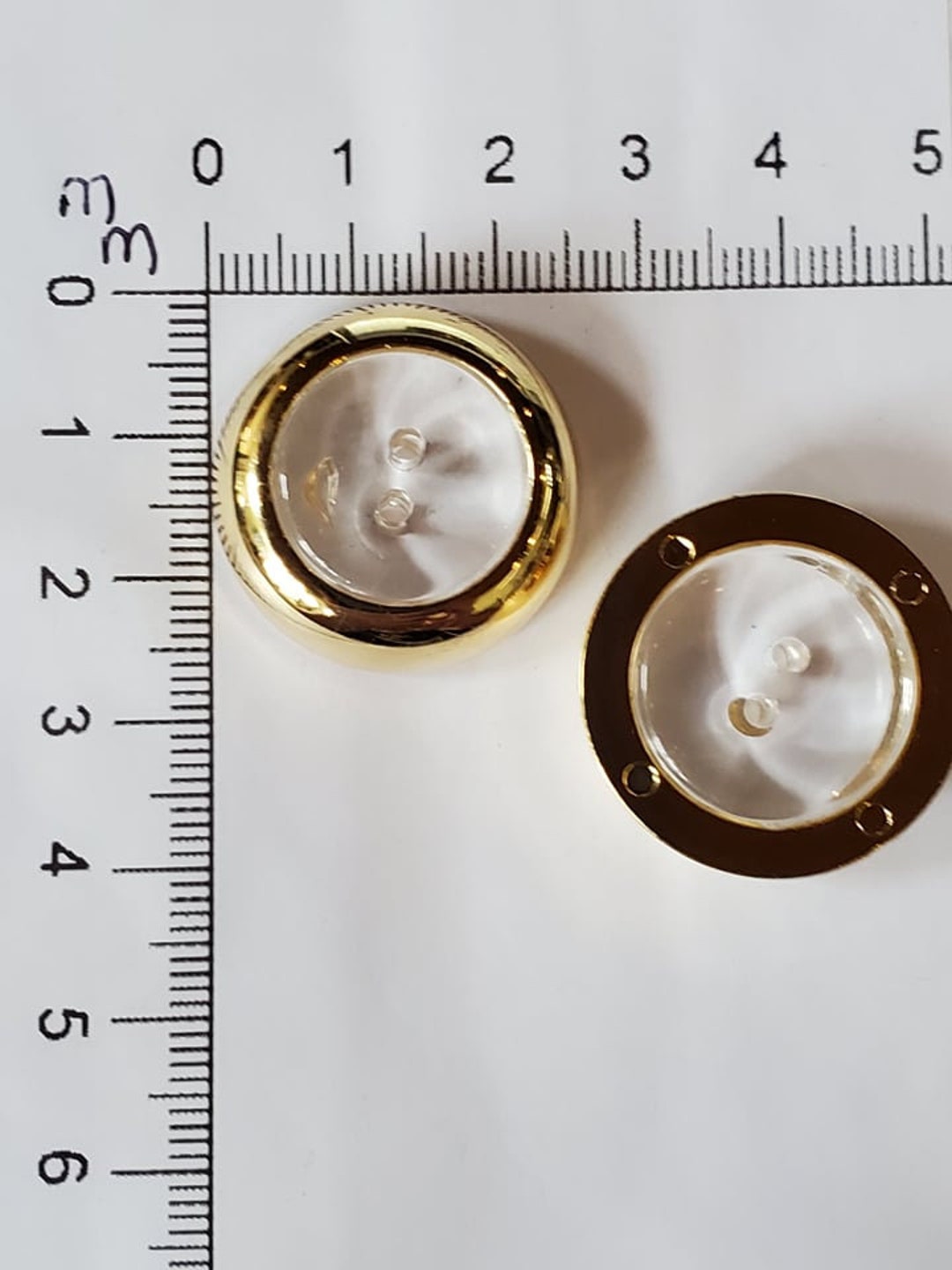 6 Clear Chunky Buttons With Removable Gold Bezels, 26mm - Etsy
