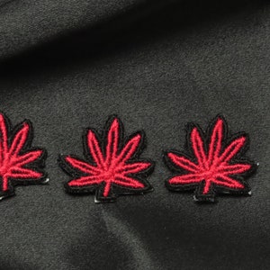 3 X Marijuana Pot Leaf Iron on Patch Applique Iron on Patch Applique ...