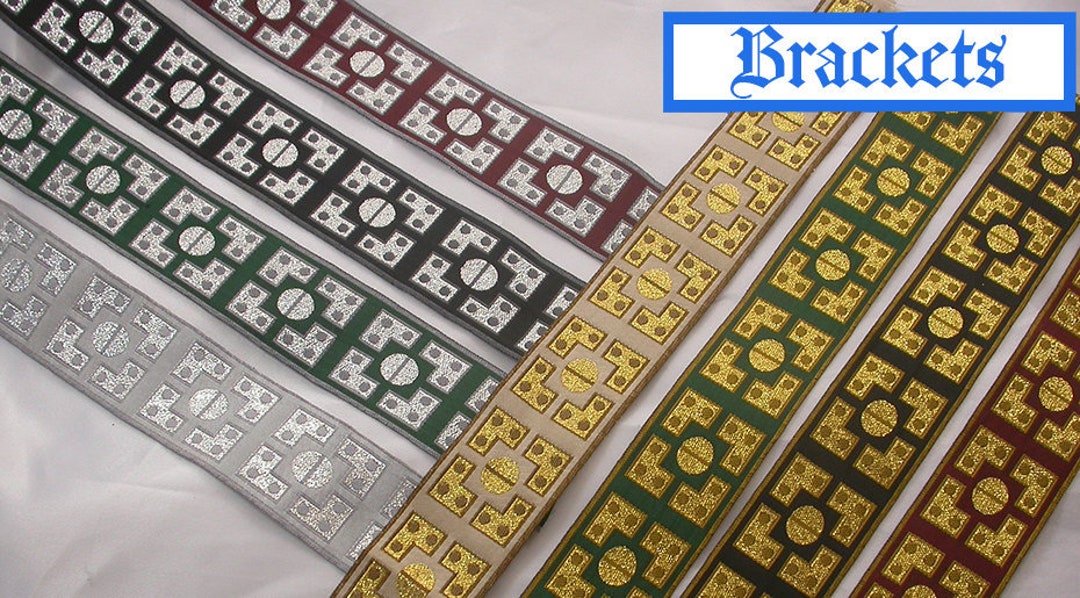 Bracket and Screws Jacquard Ribbon 1 5/16" (33mm) 8 Colors to Choose ...