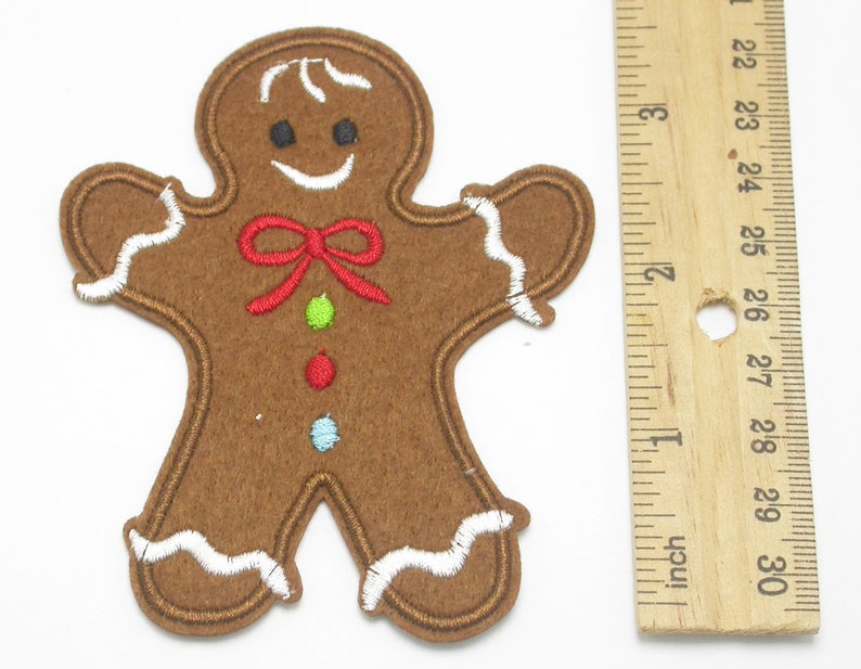Gingerbread Man Iron on Patch Applique Measures 3 7/8 - Etsy