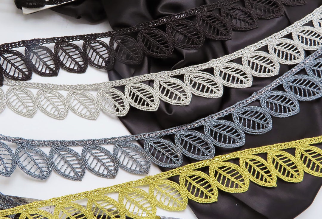 Metallic Leaf Braid Border With Sequins, 41mm - Etsy