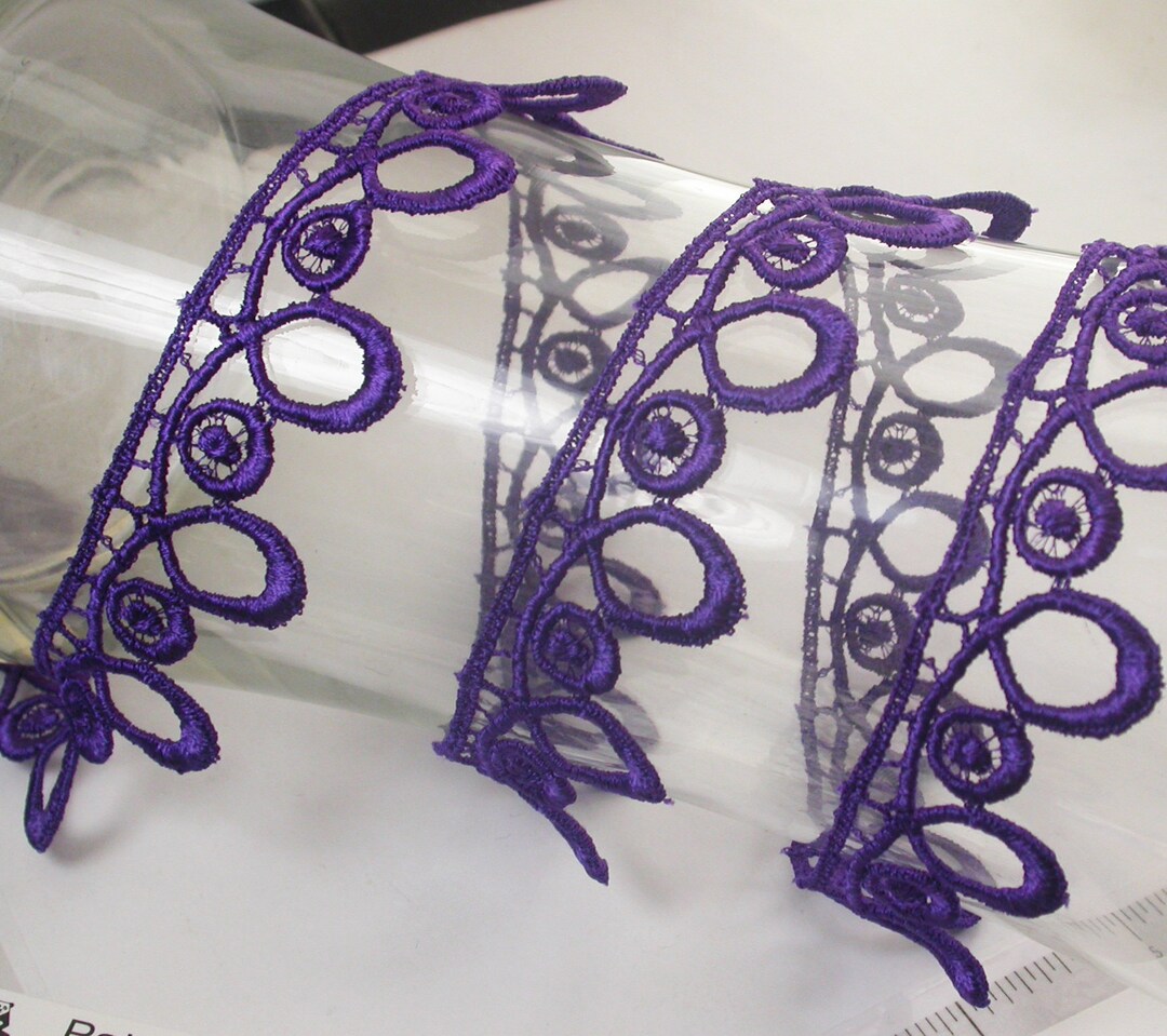 Venice Lace 1 1/8" Fancy Loop 10 Yards - Rayon Purple - Etsy