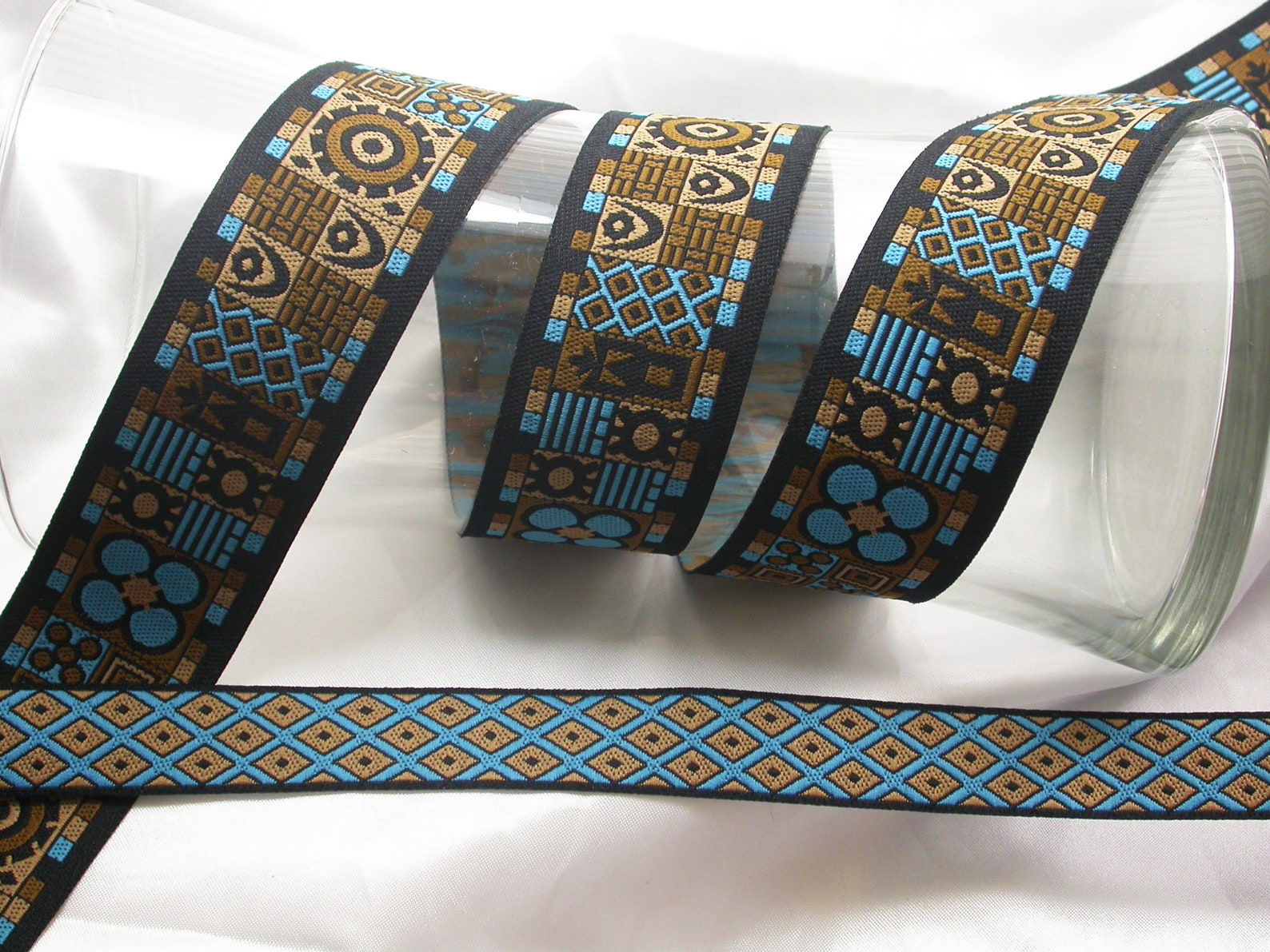 African Inspired Jacquard Ribbon 1 1/2 38MM Adinkra Choice of 5 Colors ...