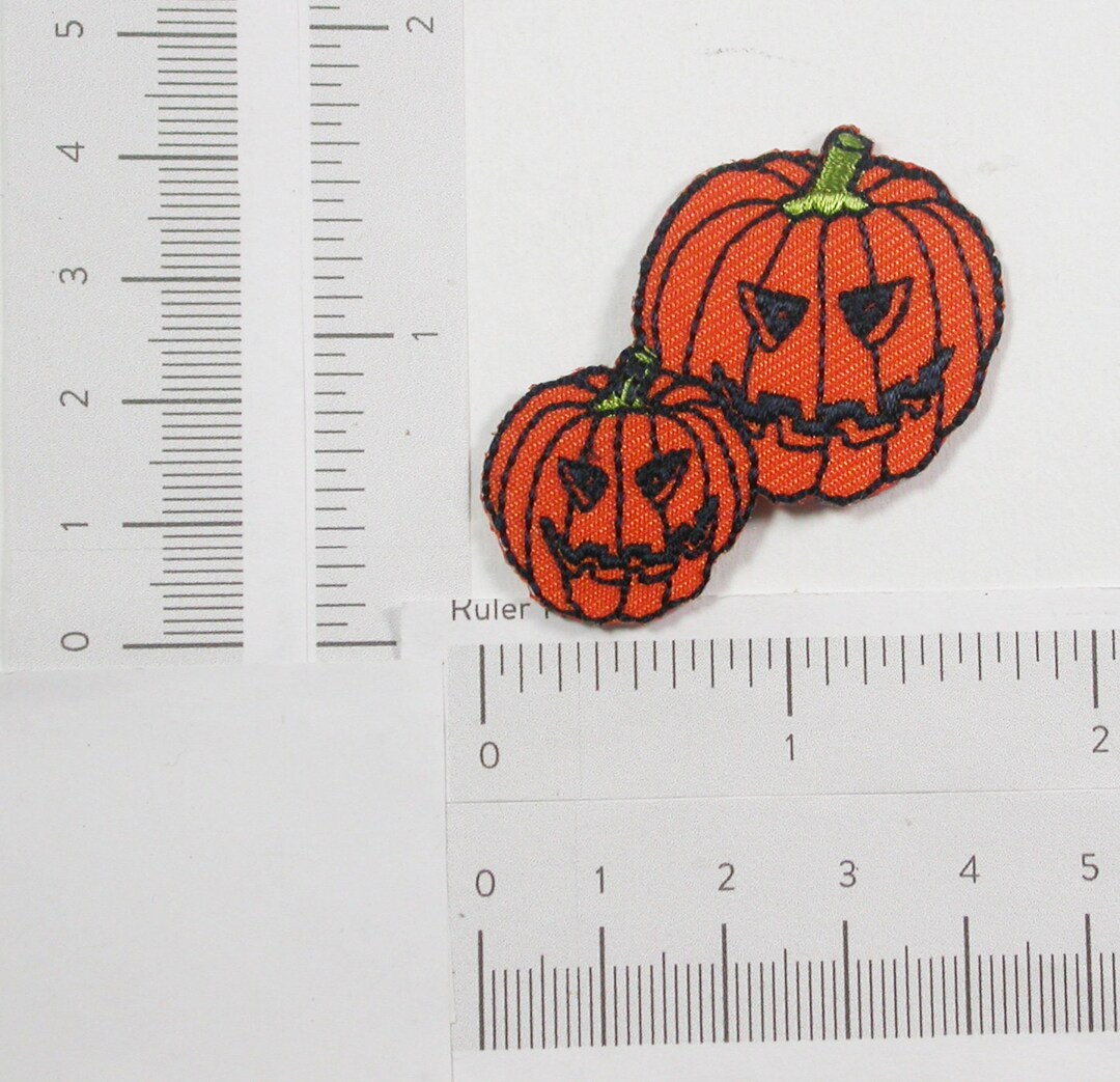 Embroidered Jack O Lantern Patch, Orange Twill Pair - Etsy