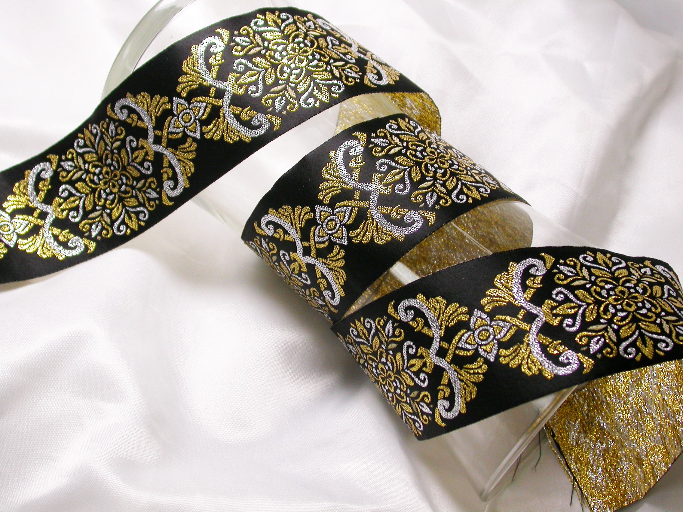 Regal Plume Jacquard Ribbon 2 50mm 6 Color Options 1 - Etsy