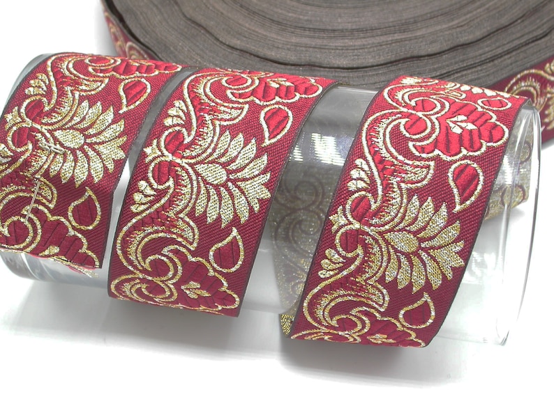 2" Liturgical Jacquard Border "royal Gala" Woven Ribbon (50mm) 3 Yards ...