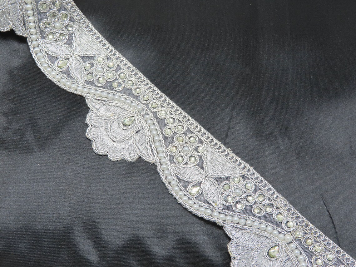 Beaded Border Embroidered 2 3/8 60mm Silver or Gold - Etsy