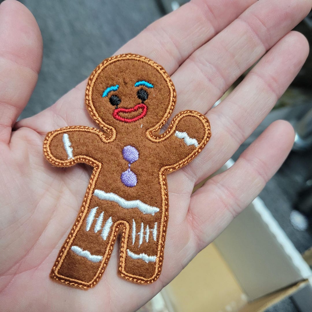 Gingerbread Man Mongo Iron on Patch Applique 3 5/8" X 2 1/2" - Etsy
