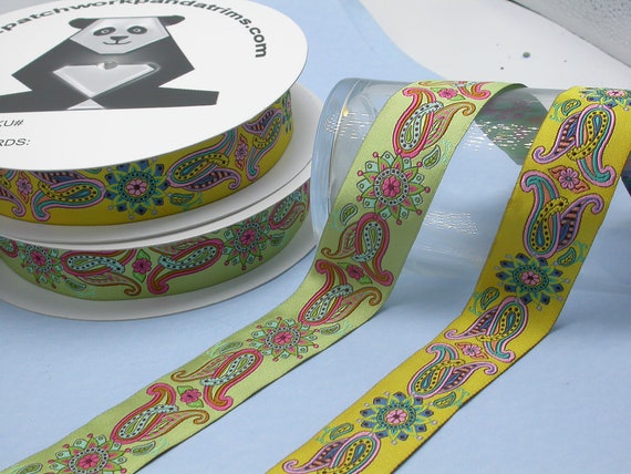 Paisley Mandala Jacquard Ribbon 1 1/2 38mm colors per - Etsy