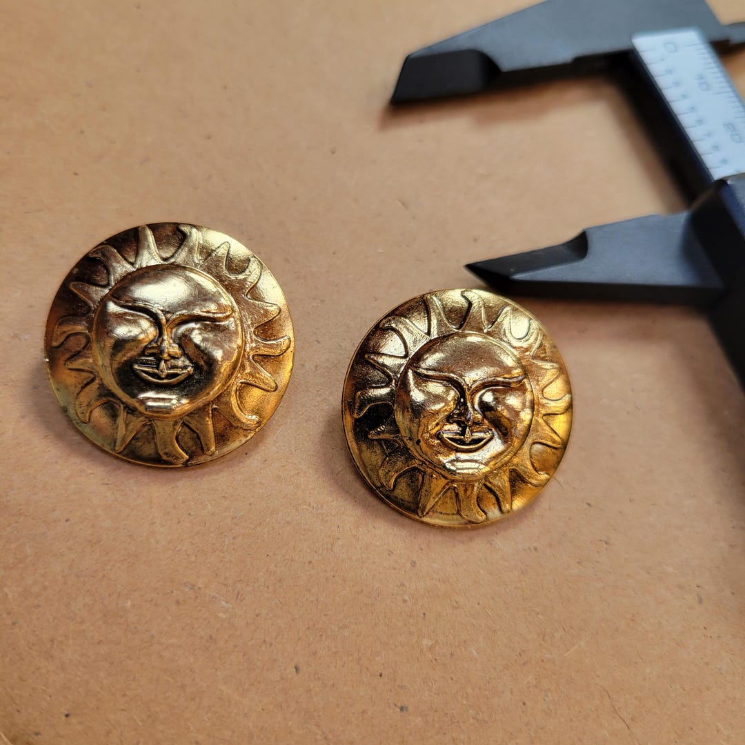2 X Mayan Sun Button 19.6mm Plastic Gold Color Shank Fitting - Etsy