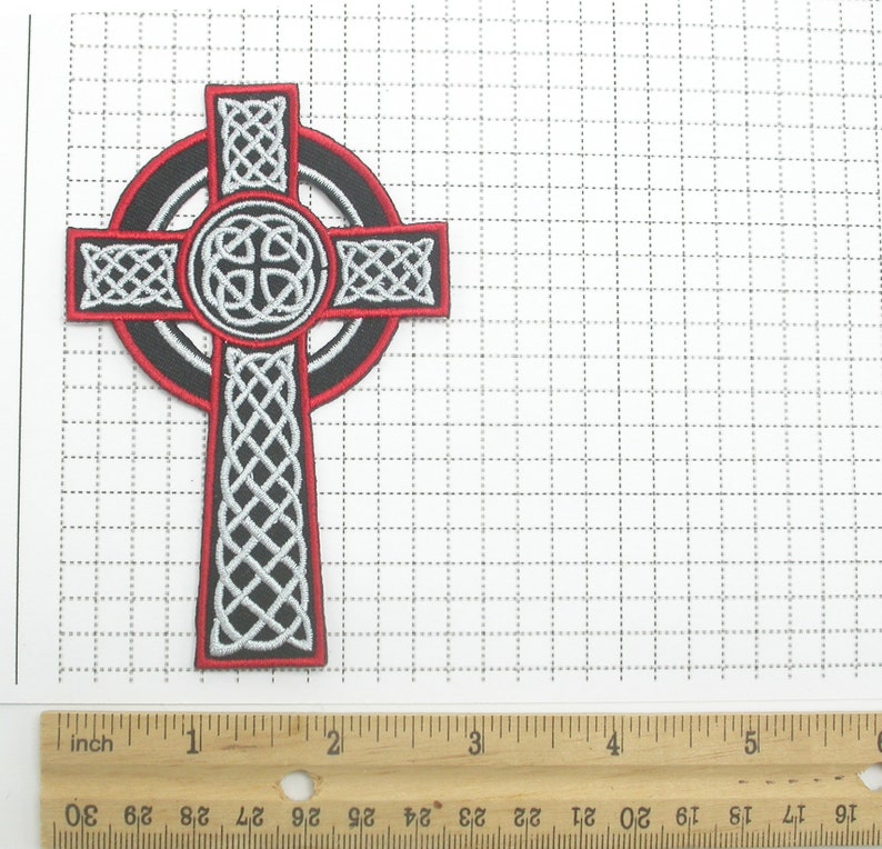 Celtic Cross Iron on Patch: Embroidered Applique (4 1/4" X 2 3/4") - Etsy