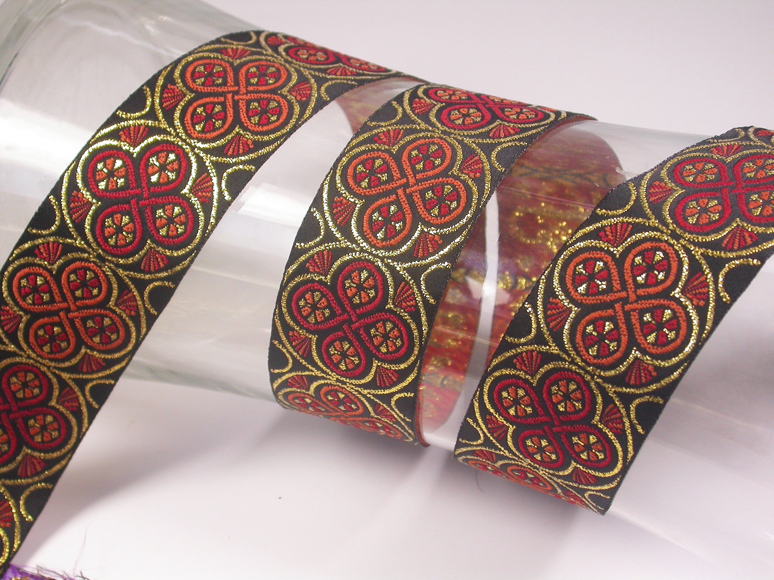 Jacquard Ribbon 1 3/8" (35mm) Radiant Rings Choice of 8 Colors ...