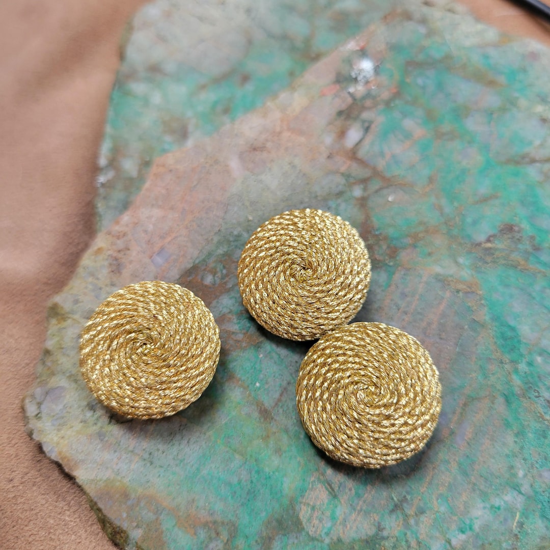 3 X Gold Rope Domed Round Plastic Shank Buttons 22mm - Etsy