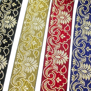 2" Liturgical Jacquard Border "royal Gala" Woven Ribbon (50mm) 3 Yards ...