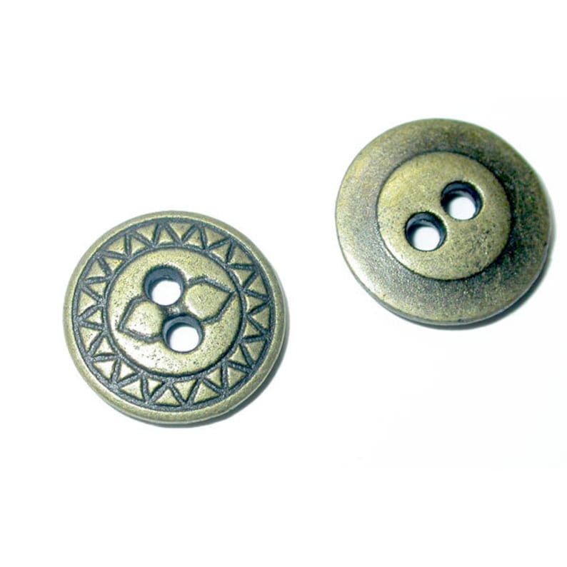 Flat Button 5/8" Round Metal - Gold - 6 Pack - Etsy