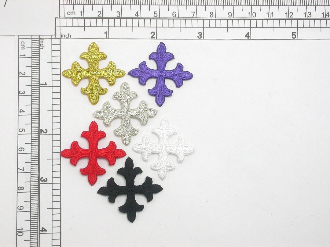 Equal Latin Cross Iron on Patch Applique 1 3/8" (35mm) *colors*. 2 Pack ...