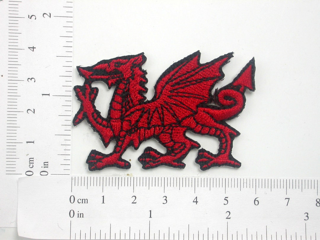 Welsh Dragon Embroidered Iron on Patch Applique Cymru St David - Etsy